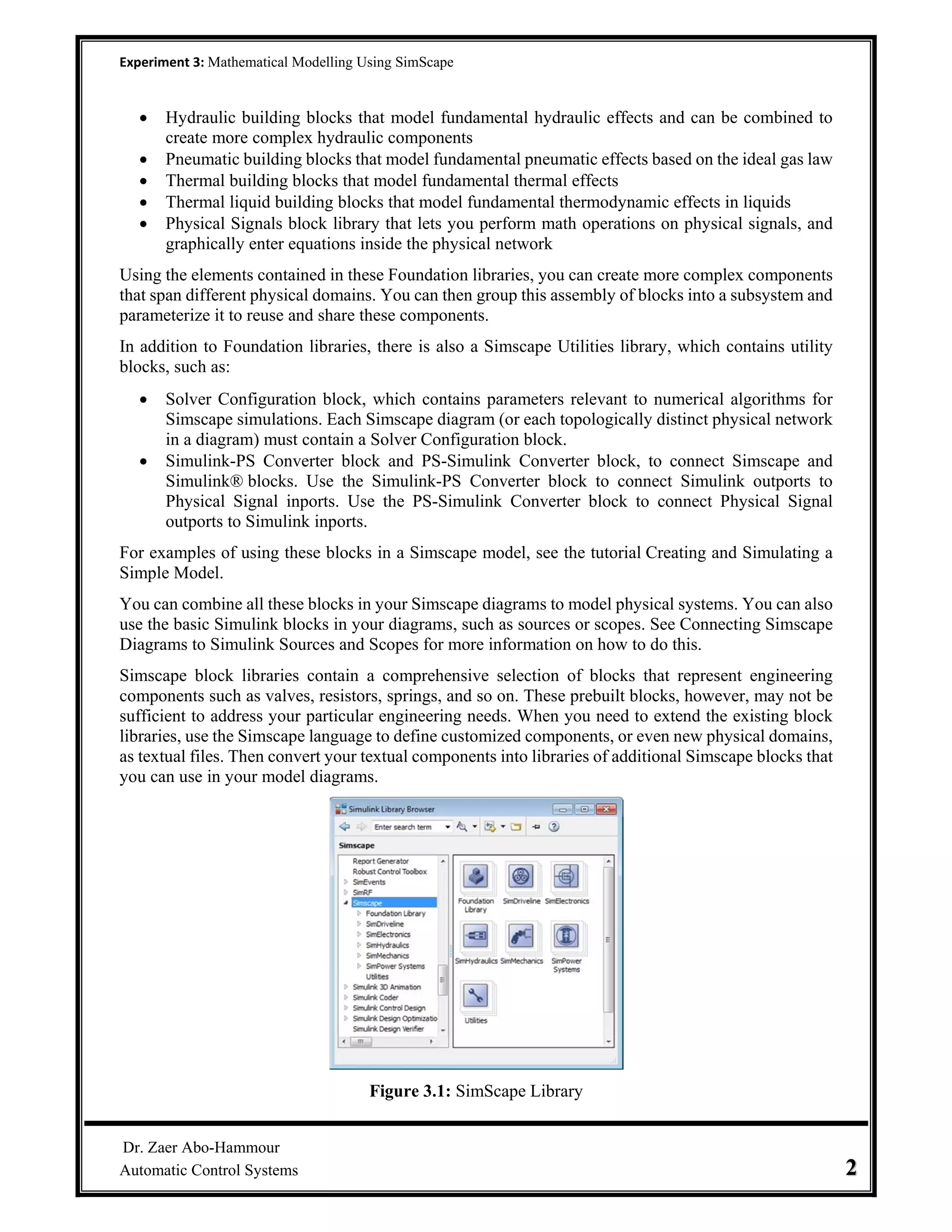03 1 mathematical modeling using sim-scape_electrical | PDF