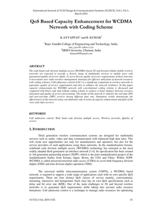 QoS Based Capacity Enhancement for WCDMA Network with Coding Scheme | PDF