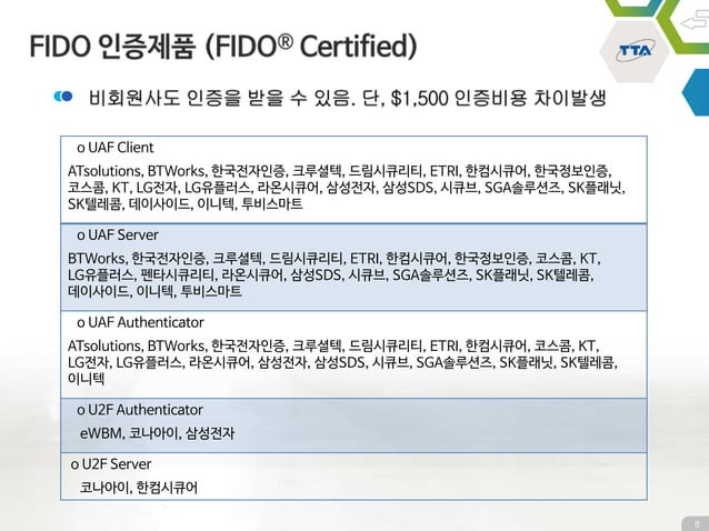 TTA’s approach to promoting FIDO standards in Korea | PPTX