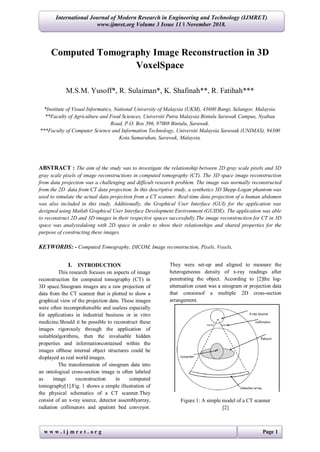 Computed Tomography Image Reconstruction in 3D VoxelSpace | PDF | 3-D ...
