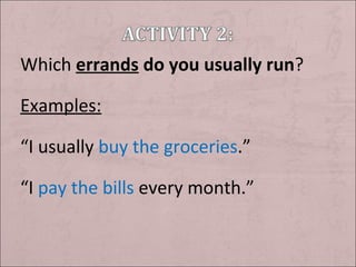 031110 chores and errands (liesl) | PPT