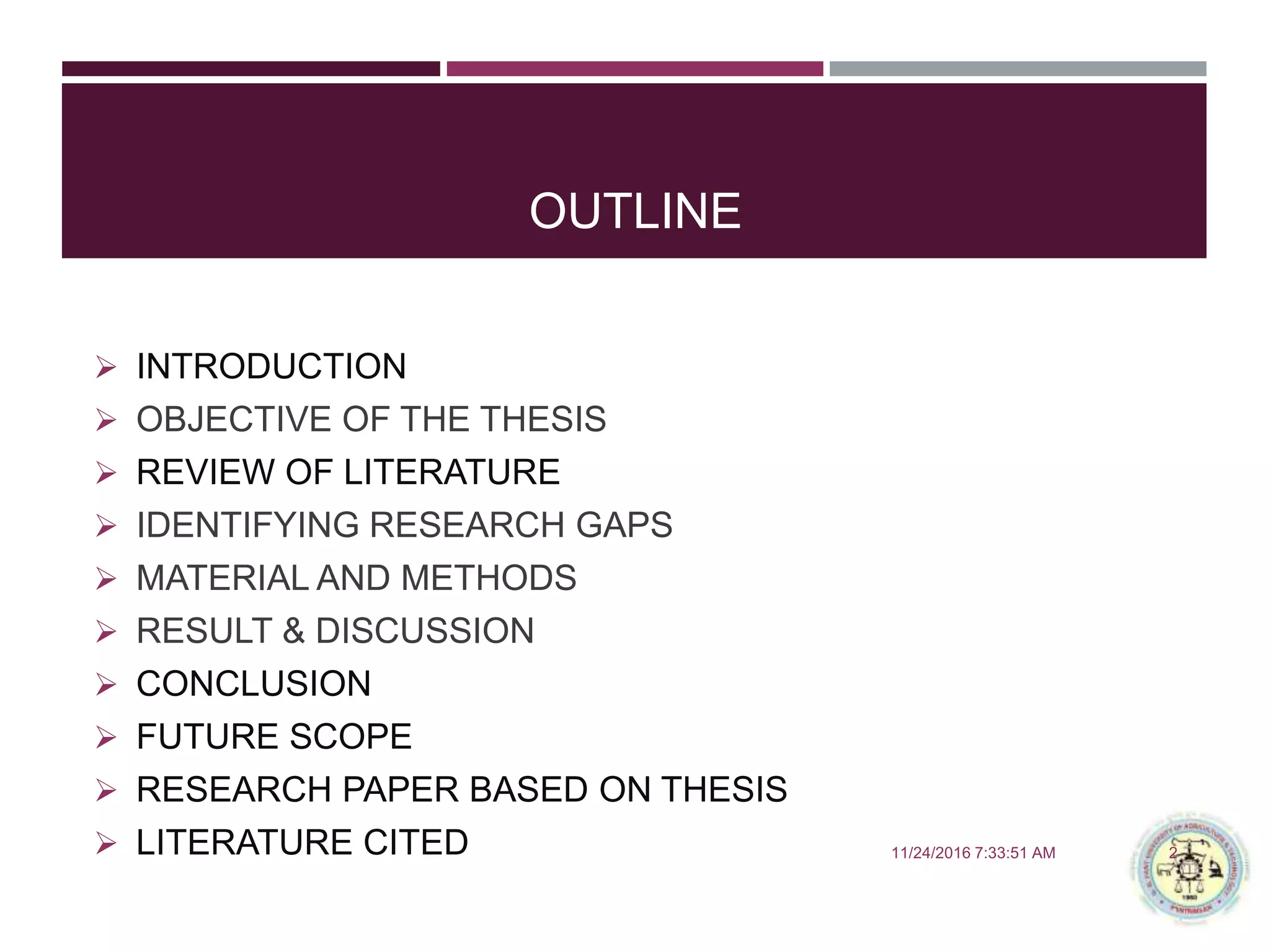 final thesis submission presentation | PPTX