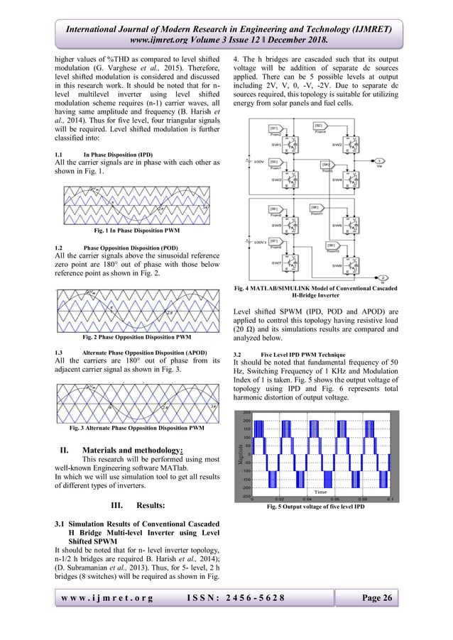 Comparative Analysis between Five Level Conventional and Modified Cascaded H-Bridge Five Level ...