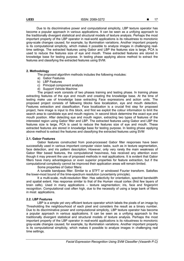 Facial Expression Recognition Using SVM Classifier | PDF | Free Download