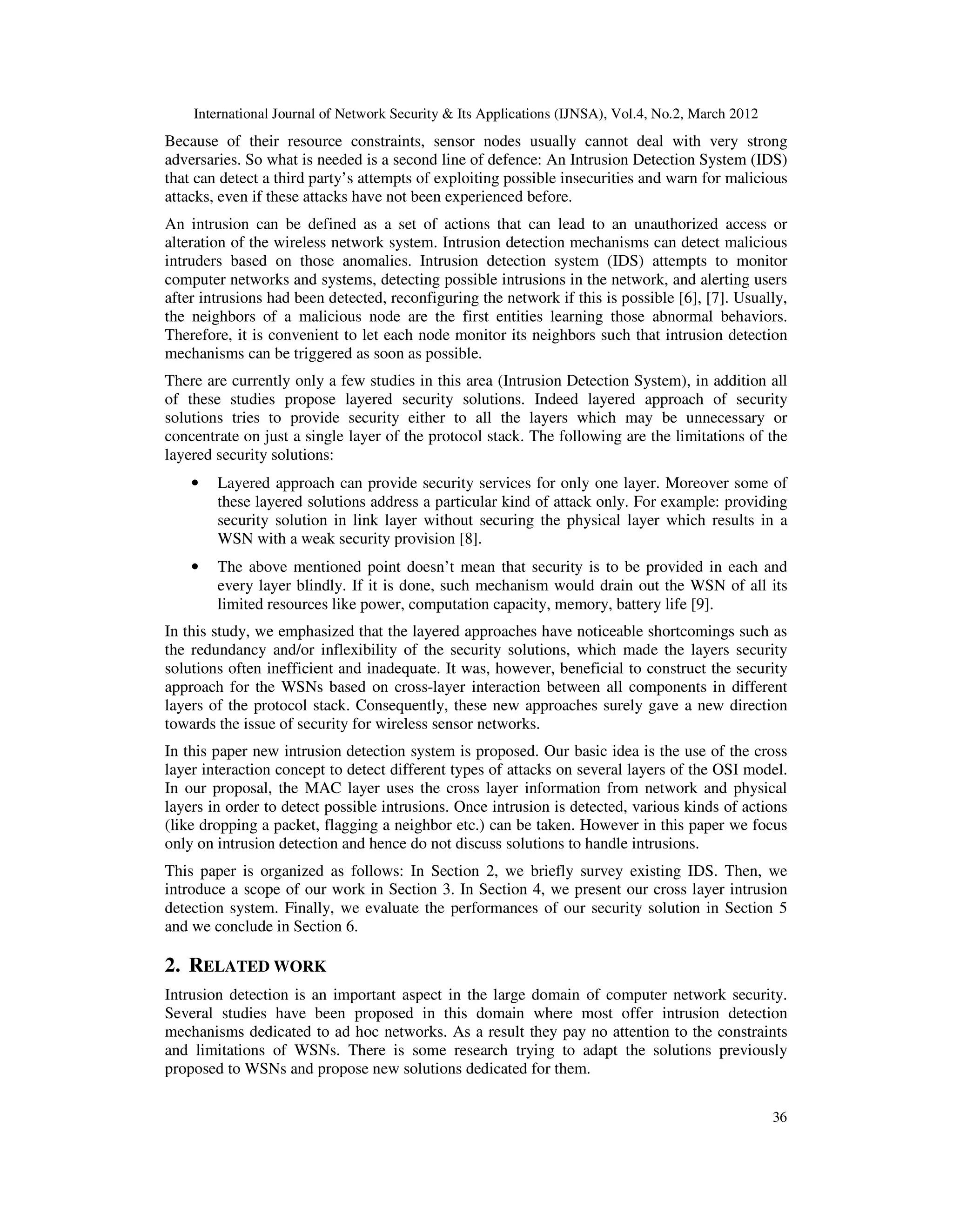 Cross Layer Intrusion Detection System For Wireless Sensor Network Pdf