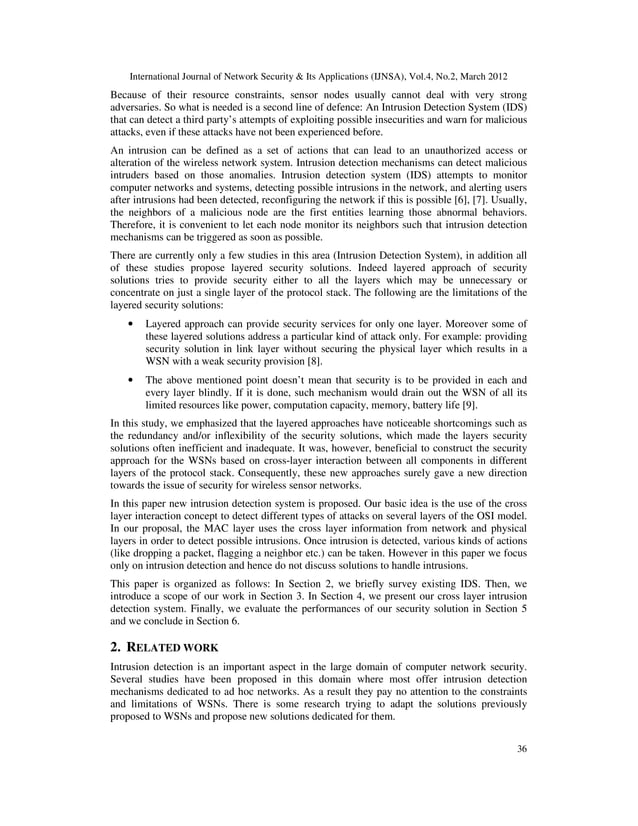 CROSS LAYER INTRUSION DETECTION SYSTEM FOR WIRELESS SENSOR NETWORK | PDF