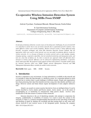 Co-operative Wireless Intrusion Detection System Using MIBs From SNMP | PDF
