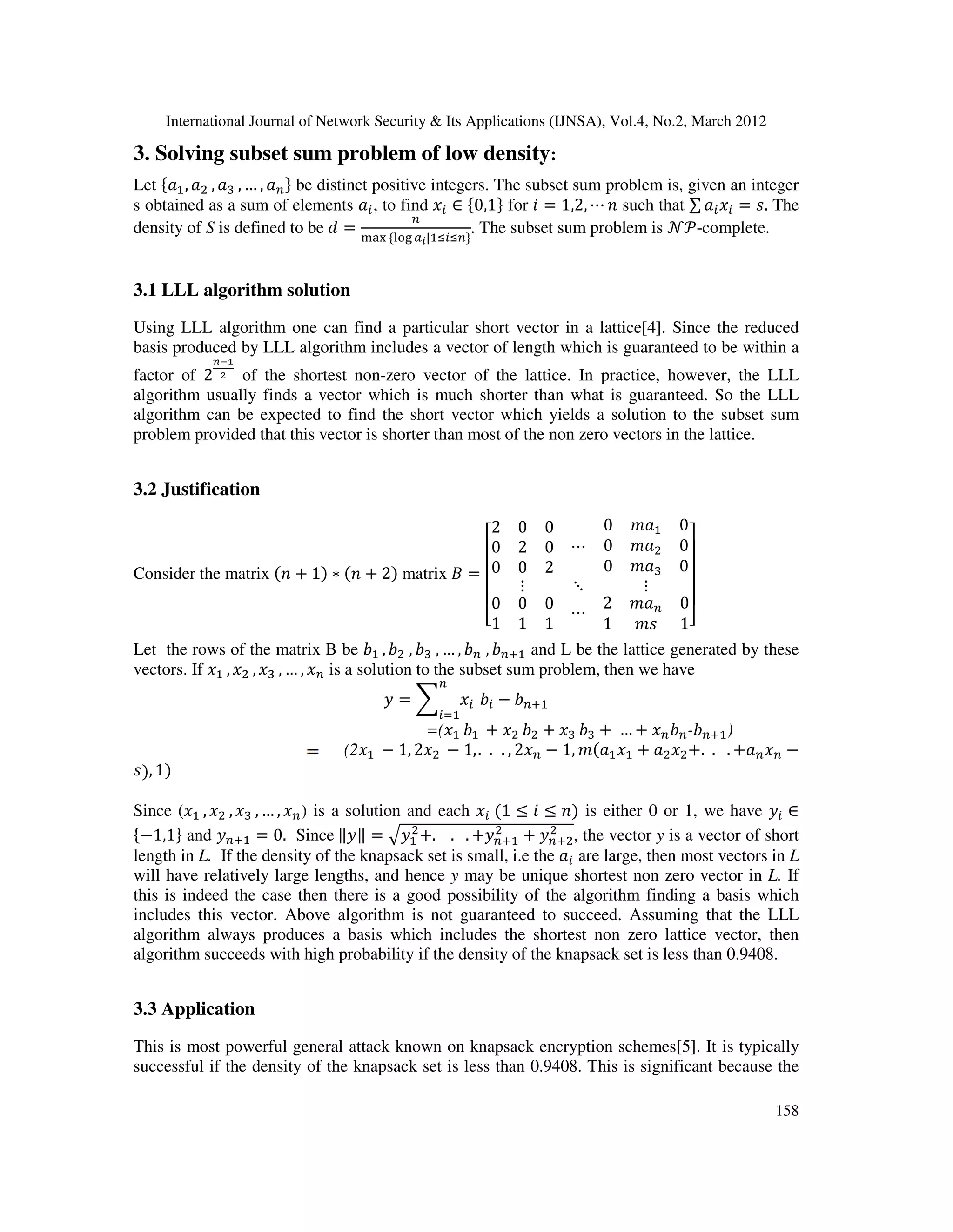 LATTICE BASED TOOLS IN CRYPTANALYSIS FOR PUBLIC KEY CRYPTOGRAPHY | PDF
