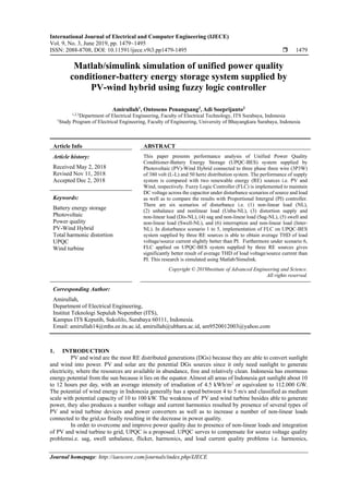 Matlab/simulink simulation of unified power quality conditioner-battery ...