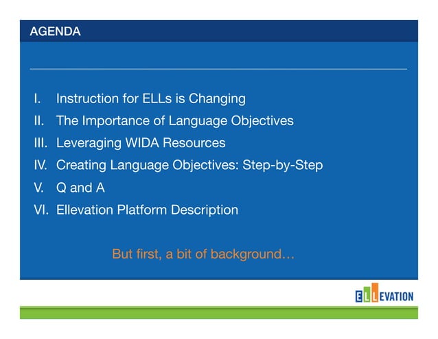 Ellevation Education - Setting ELL Language Objectives (Webinar Slides ...
