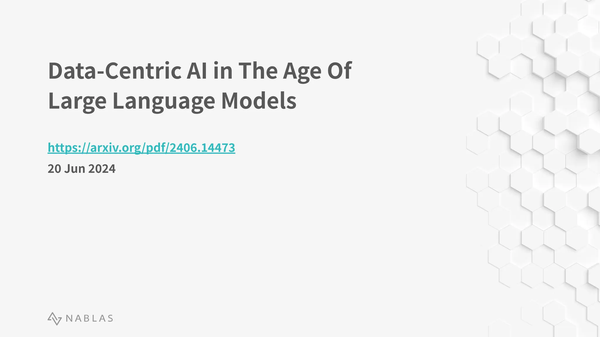 社内勉強会資料_Data-Centric AI in The Age of Large Language Models | PDF
