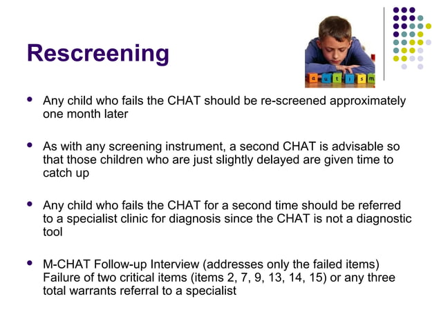 Checklist for Autism in Toddlers (Chat) | PPT