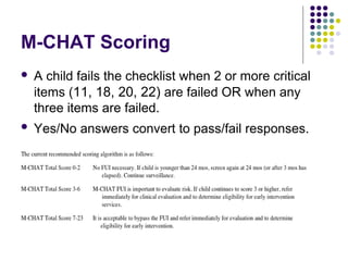 Checklist for Autism in Toddlers (Chat) | PPT