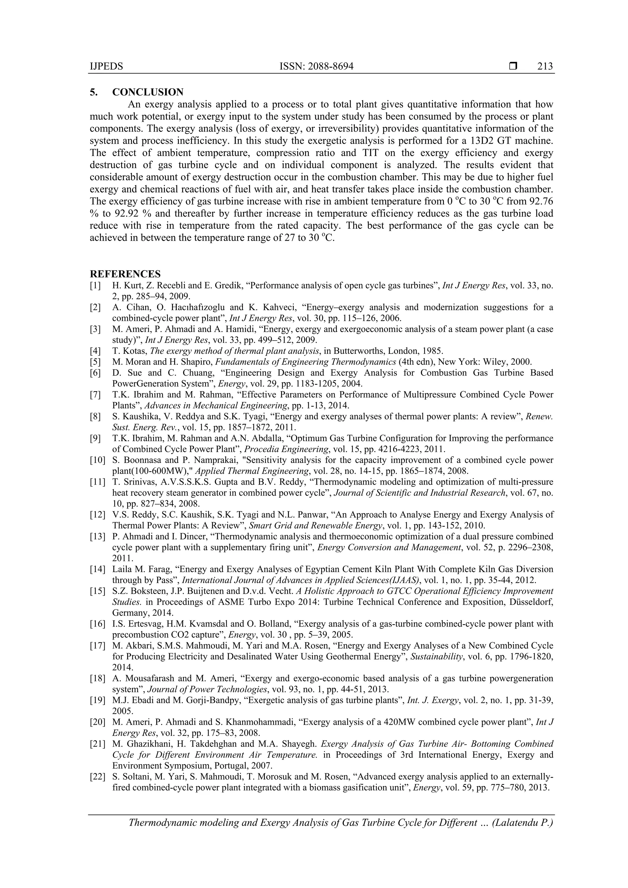 Thermodynamic modeling and Exergy Analysis of Gas Turbine Cycle for Different Boundary ...