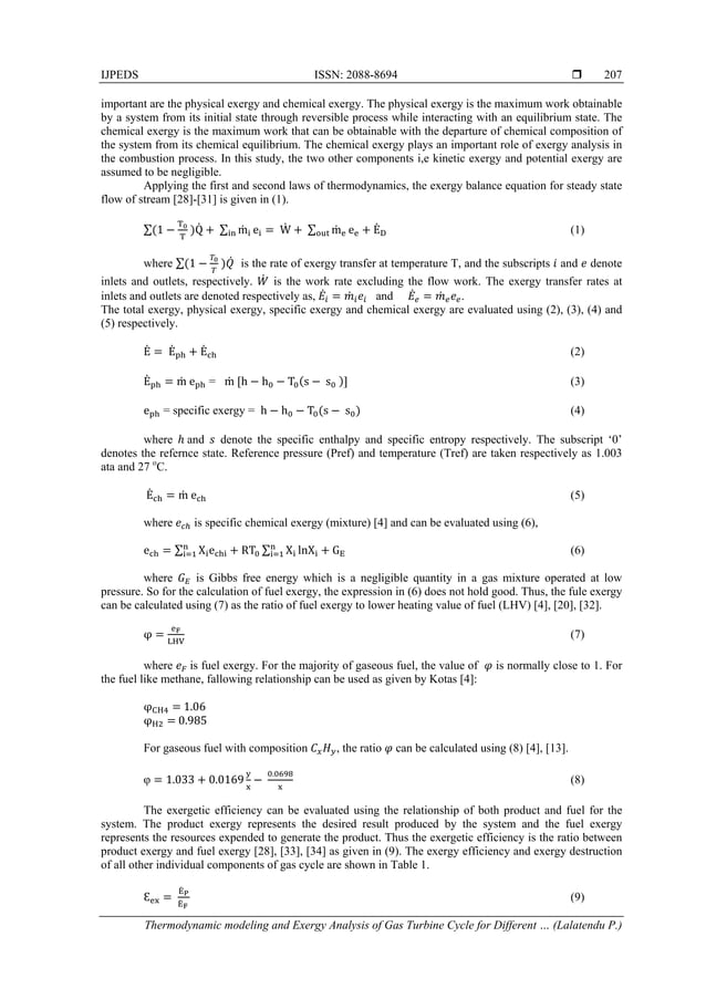 Thermodynamic modeling and Exergy Analysis of Gas Turbine Cycle for ...