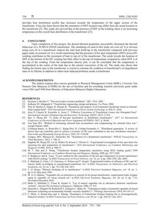 Top oil heat distribution pattern of ONAN corn oil based transformer ...