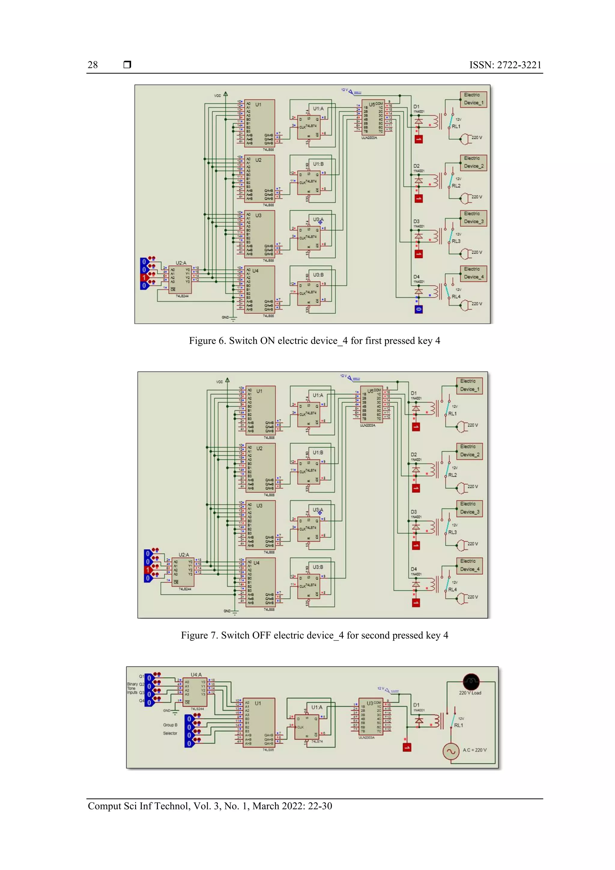 Remote-control of multi appliances based latching circuit and DTMF | PDF
