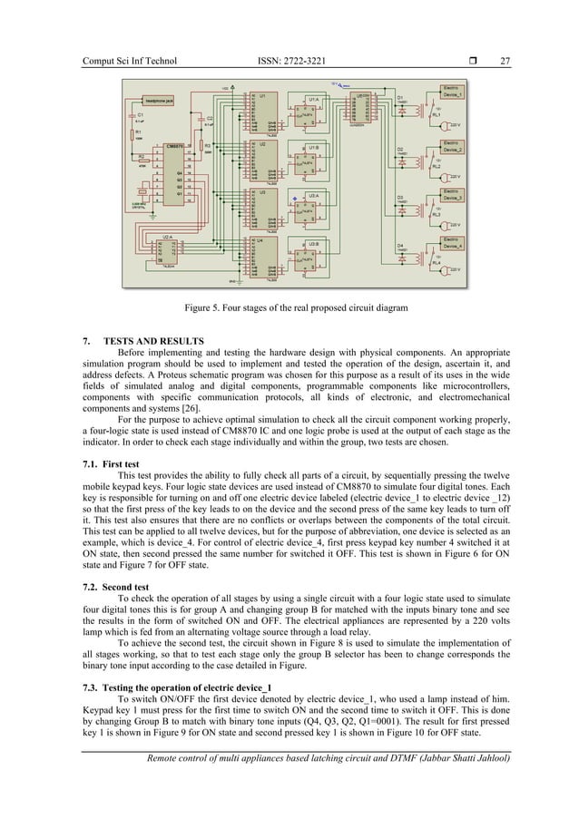 Remote-control of multi appliances based latching circuit and DTMF | PDF