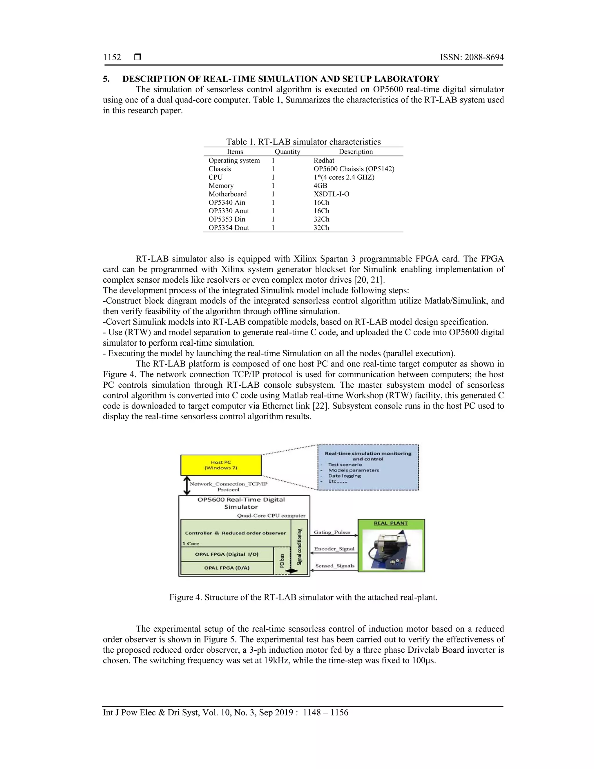 Reduced Order Observer For Real Time Implementation Speed Sensorless Control Of Induction Using