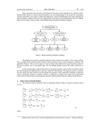 Reduced-order observer for real-time implementation speed sensorless control of induction using ...