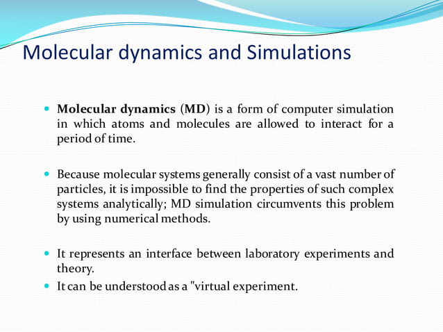 Molecular Dynamics And Simulations Pdf Programming Languages Computing