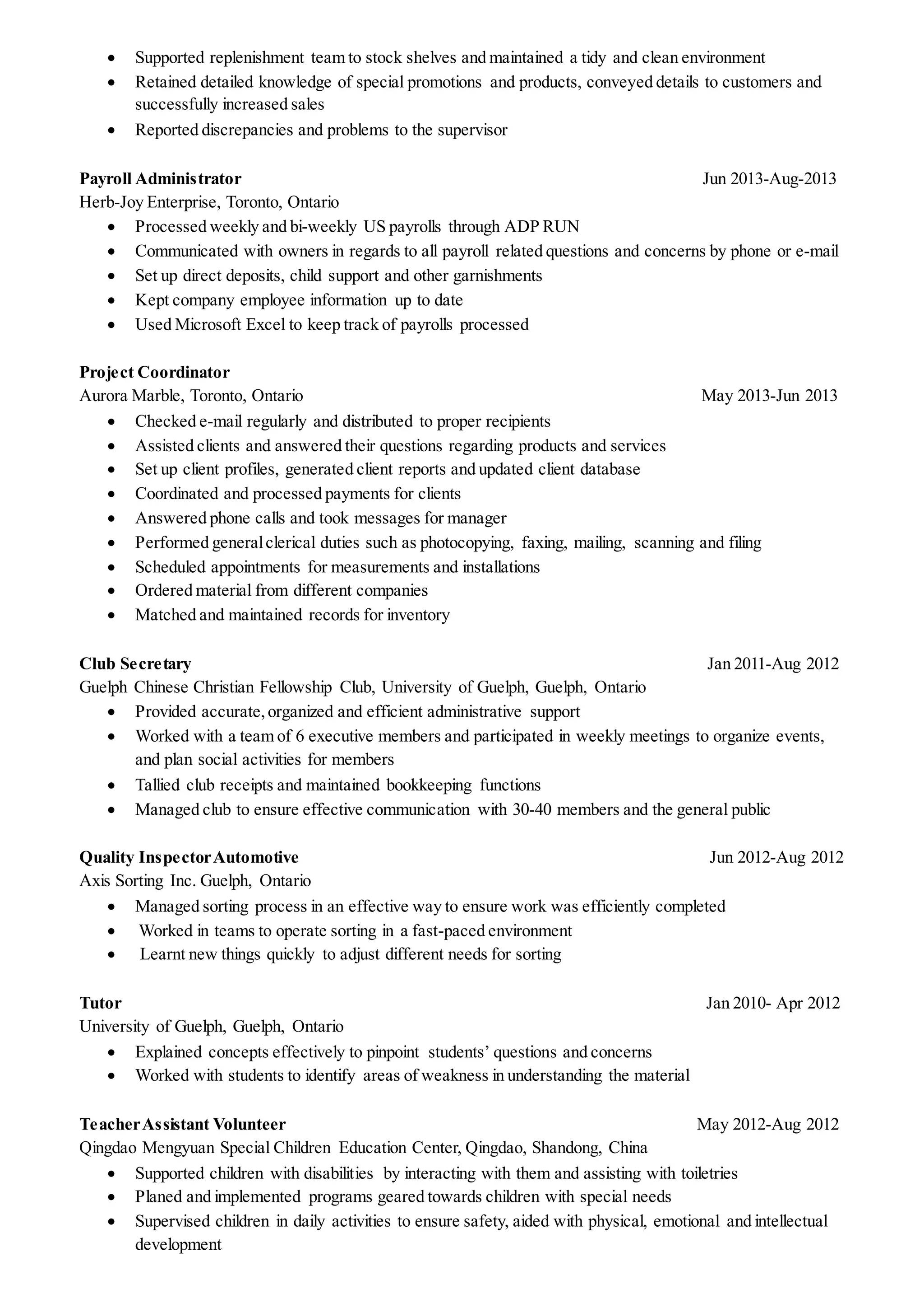 Ruijia (Anita) Sun's Resume (toronto) | DOCX