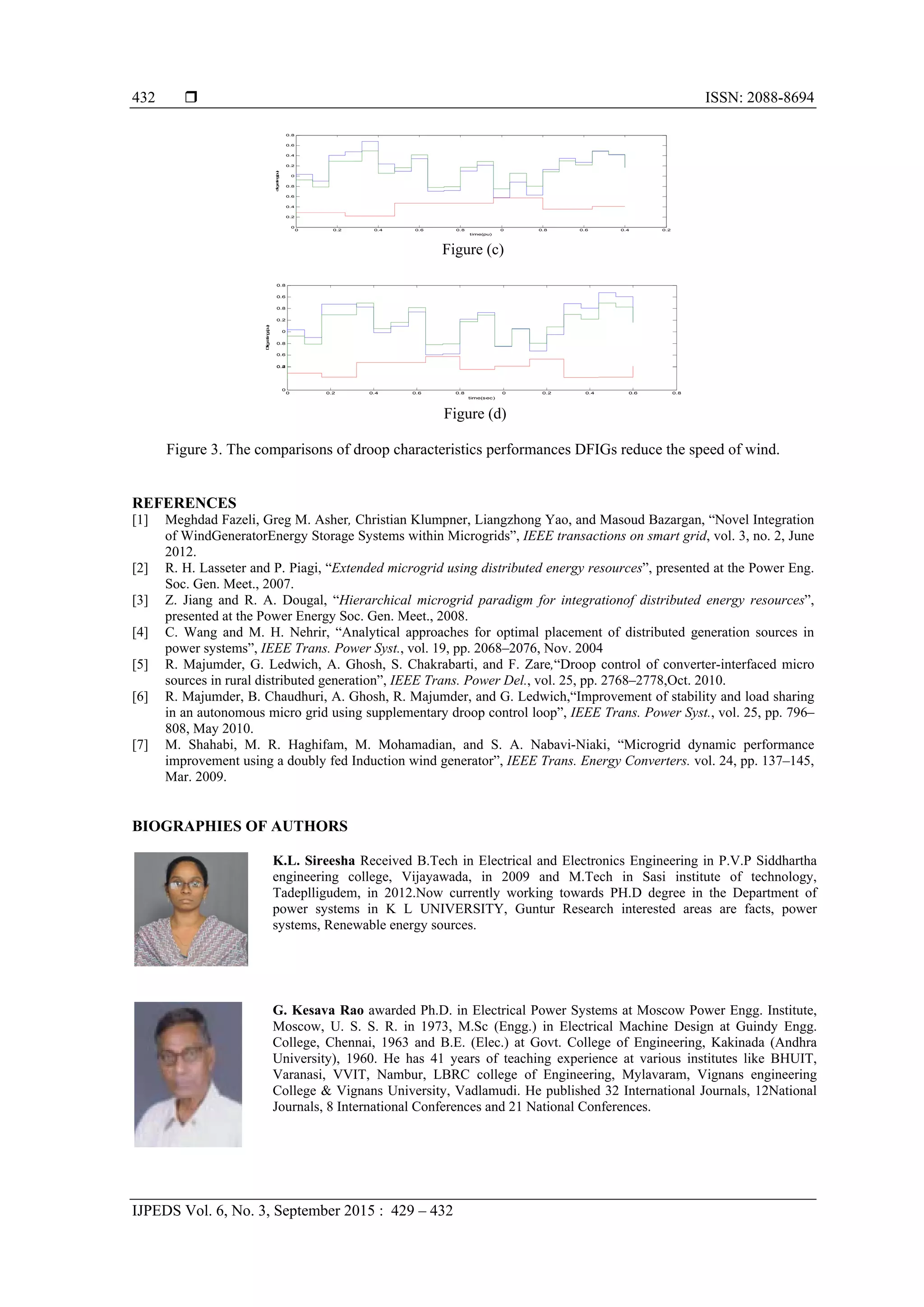 Droop Characteristics of Doubly Fed Induction Generator Energy Storage Systems within Micro ...