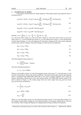 Minimization of Starting Energy Loss of Three Phase Induction Motors Based on Particle Swarm ...