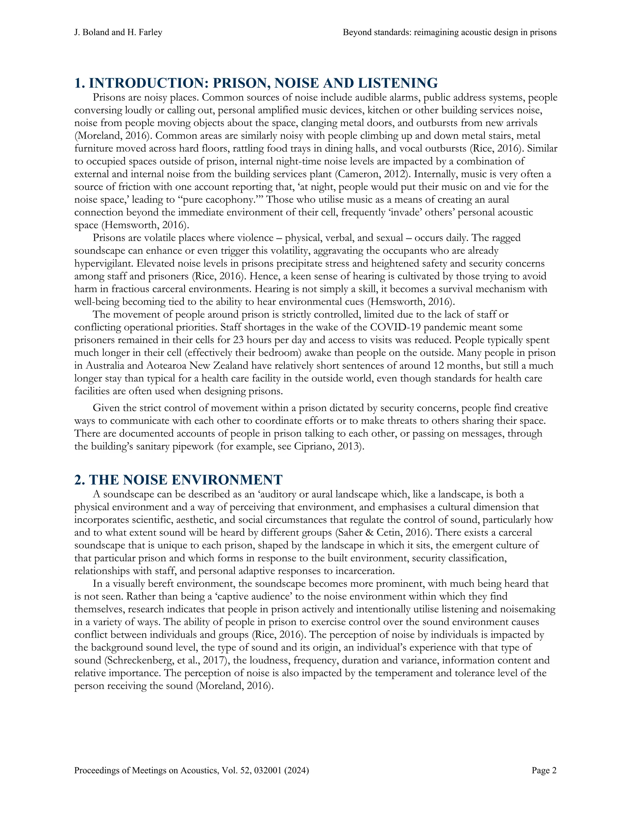 Beyond standards: reimagining acoustic design in prisons | PDF