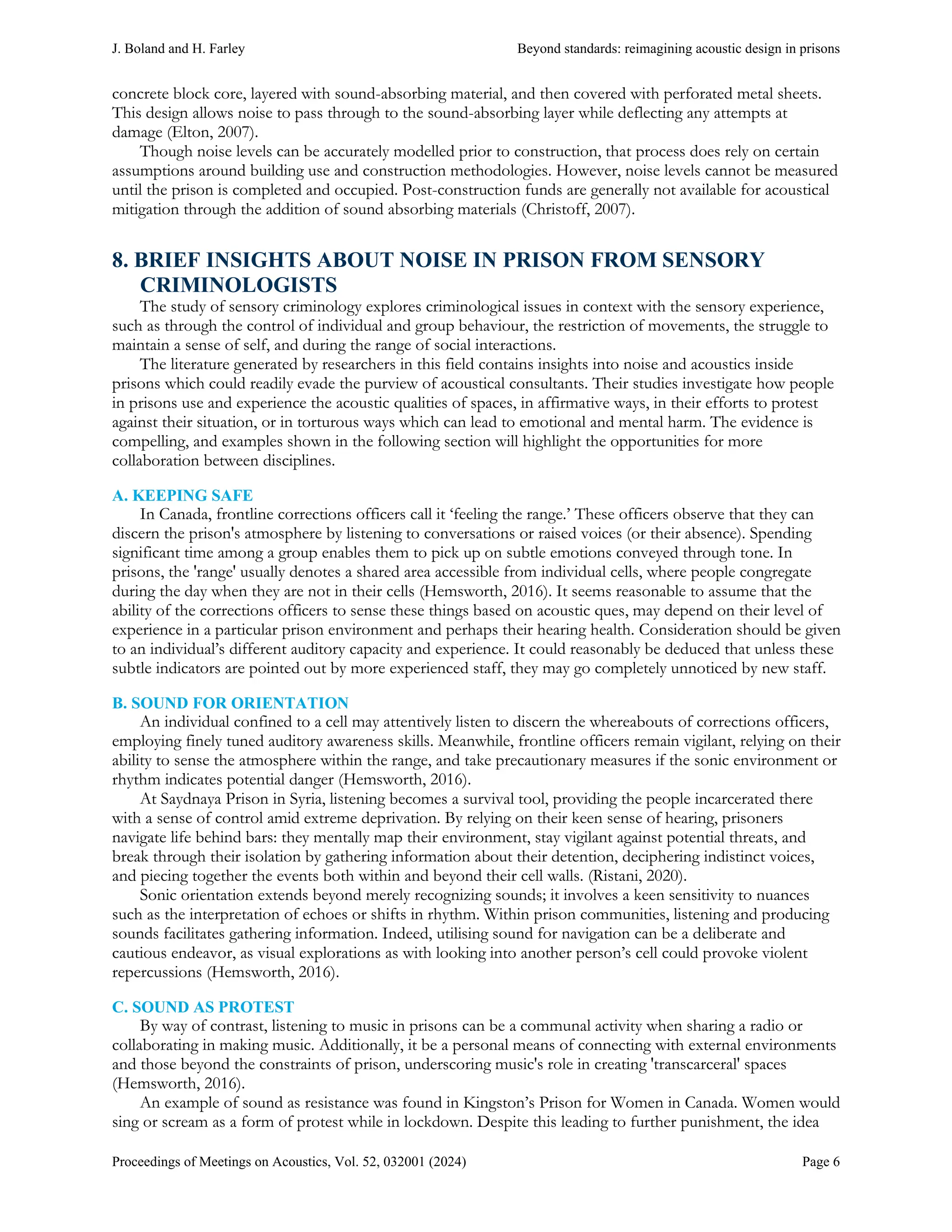 Beyond standards: reimagining acoustic design in prisons | PDF