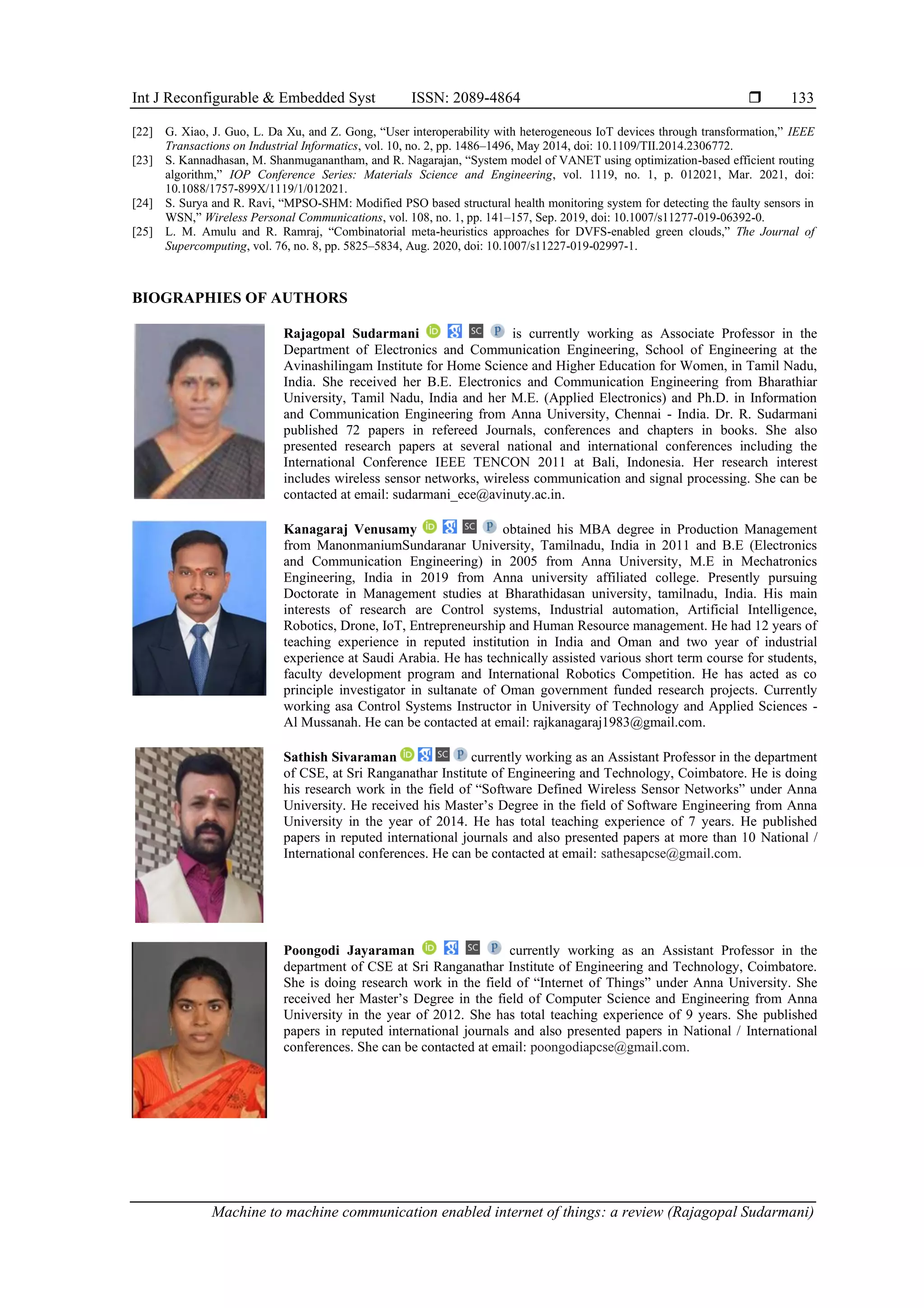 Machine to machine communication enabled internet of things: a review | PDF