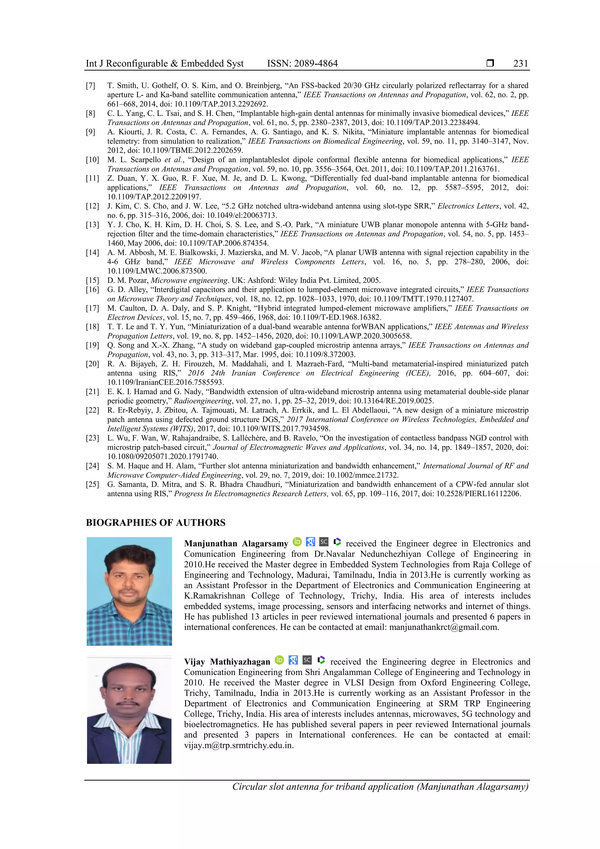 Circular slot antenna for triband application | PDF