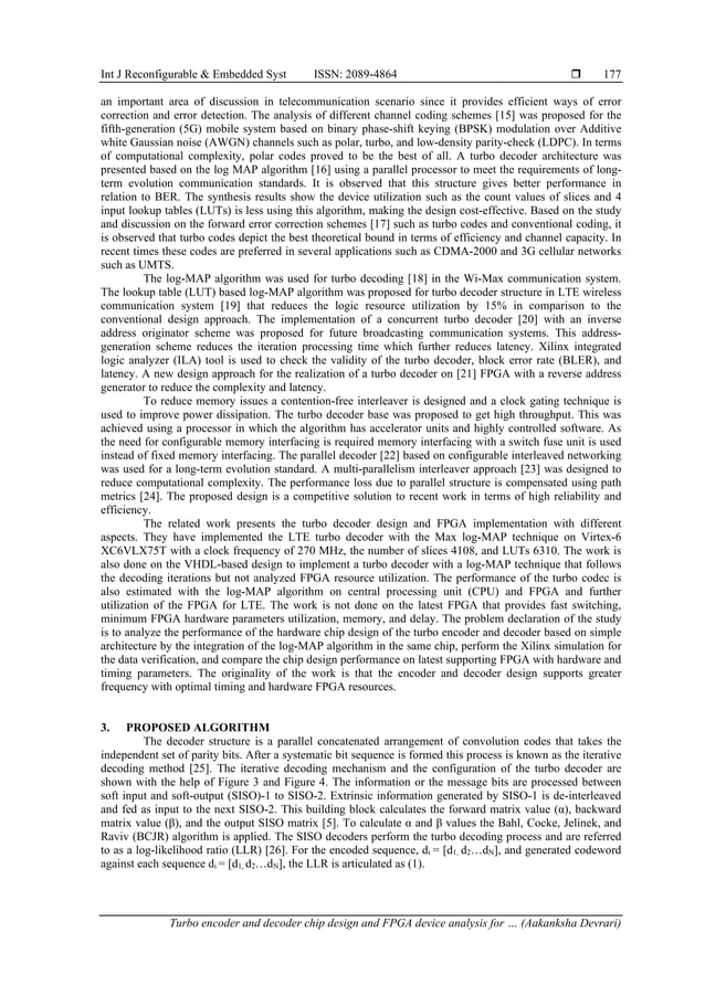 Turbo Encoder And Decoder Chip Design And Fpga Device Analysis For Communication System Pdf