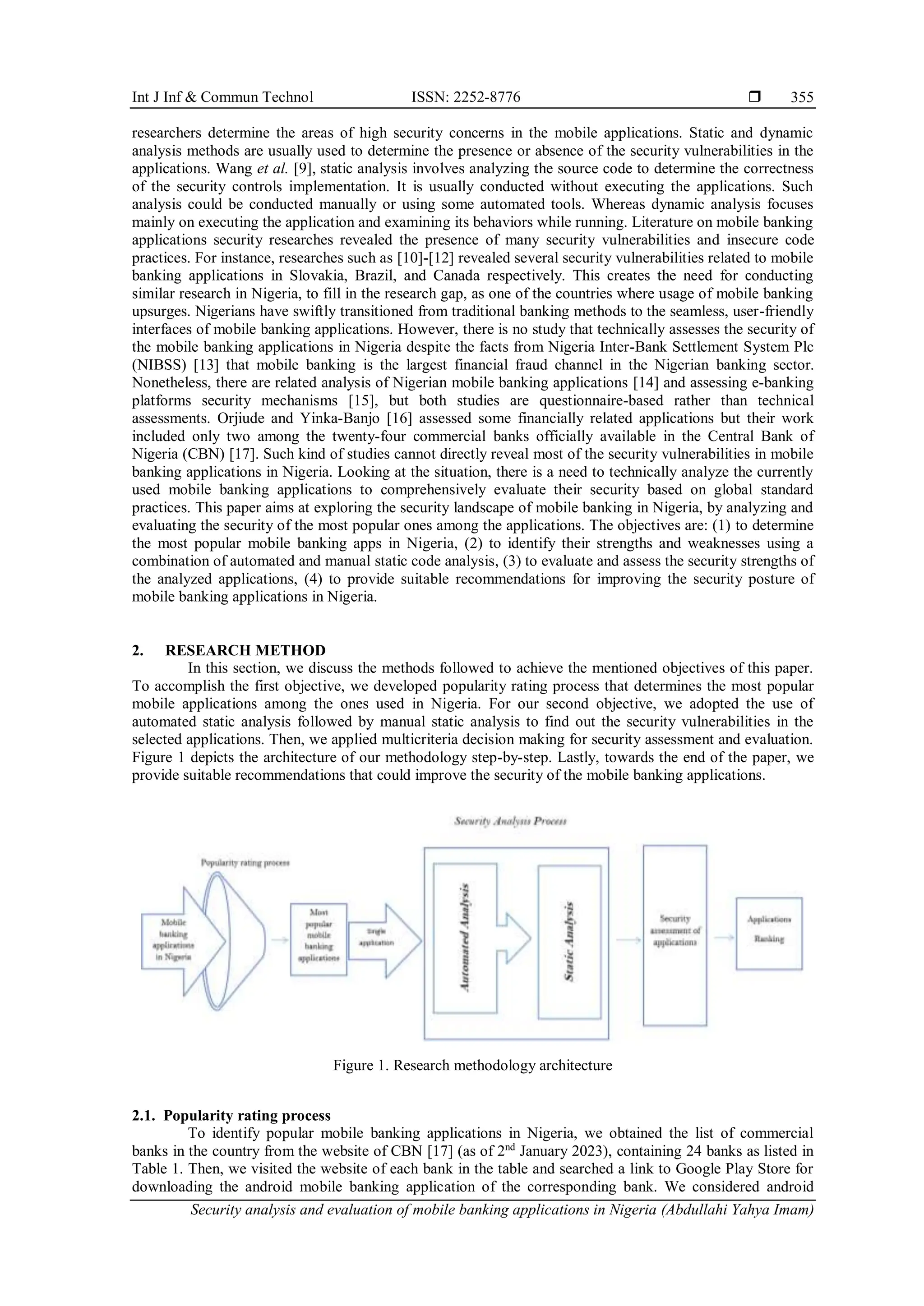 Security analysis and evaluation of mobile banking applications in Nigeria | PDF