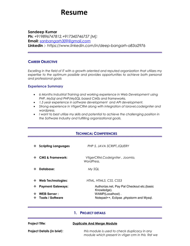 Sandeep Resume | DOC