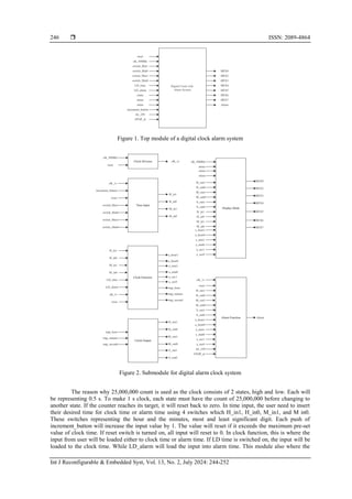 FPGA in hardware description language based digital clock alarm system with 24-hr format | PDF