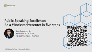 Public Speaking Excellence: How to be a #RockstarPresenter in 5 Steps | PDF