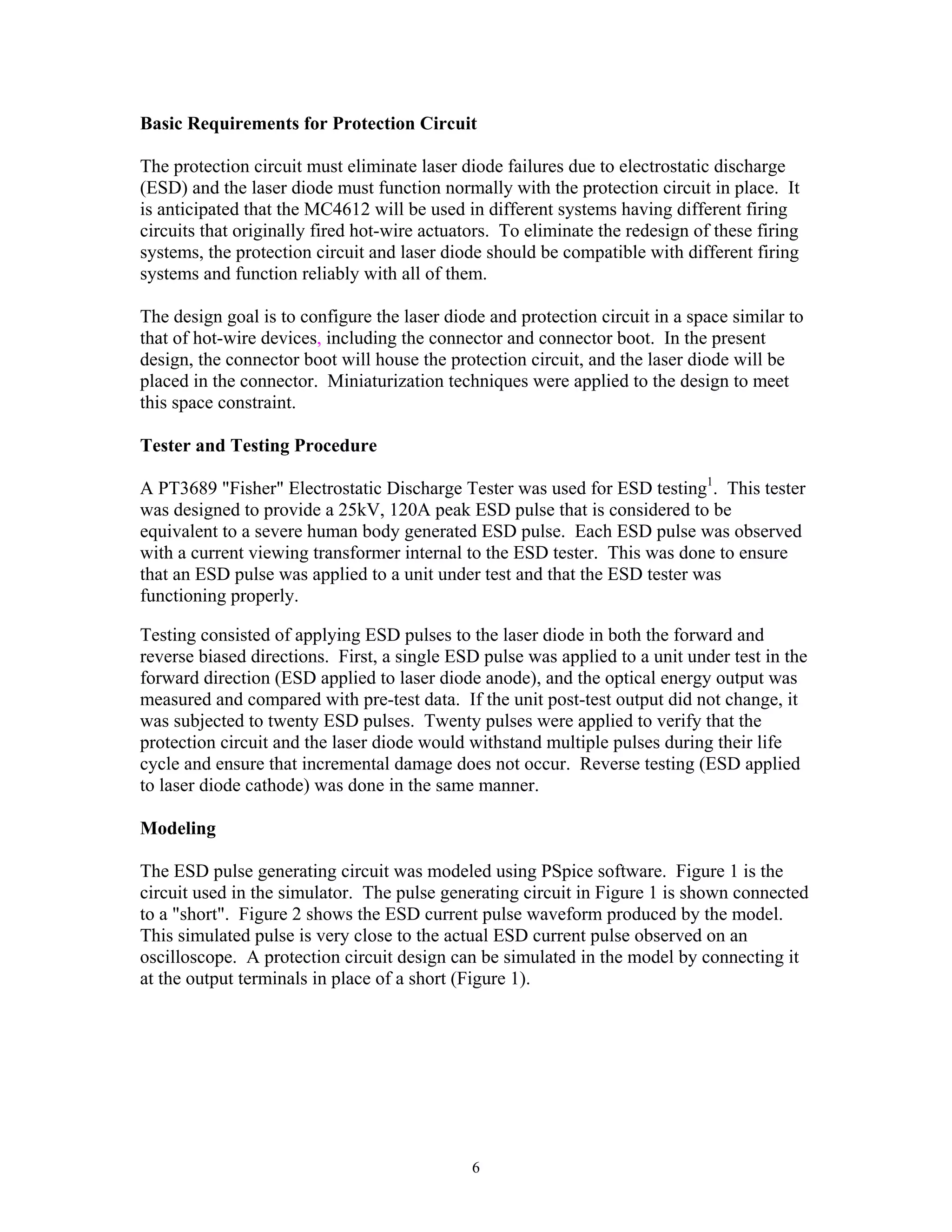 Electrostatic Discharge (ESD) Protection for a Laser Diode Ignited ...