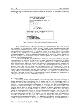 Mathematics belief impact on metacognition in solving geometry: Middle school students | PDF