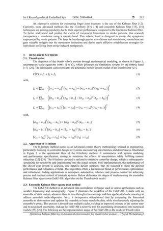 Optimized Kalman filtering in dynamical environments for thumb robot motion estimation | PDF