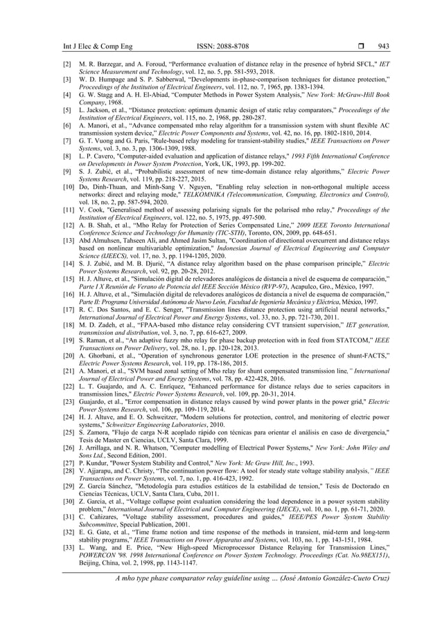A mho type phase comparator relay guideline using phase comparison ...