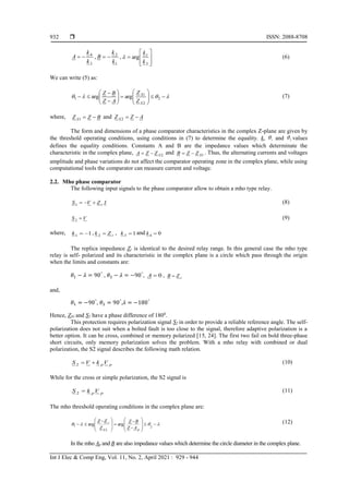 A mho type phase comparator relay guideline using phase comparison ...