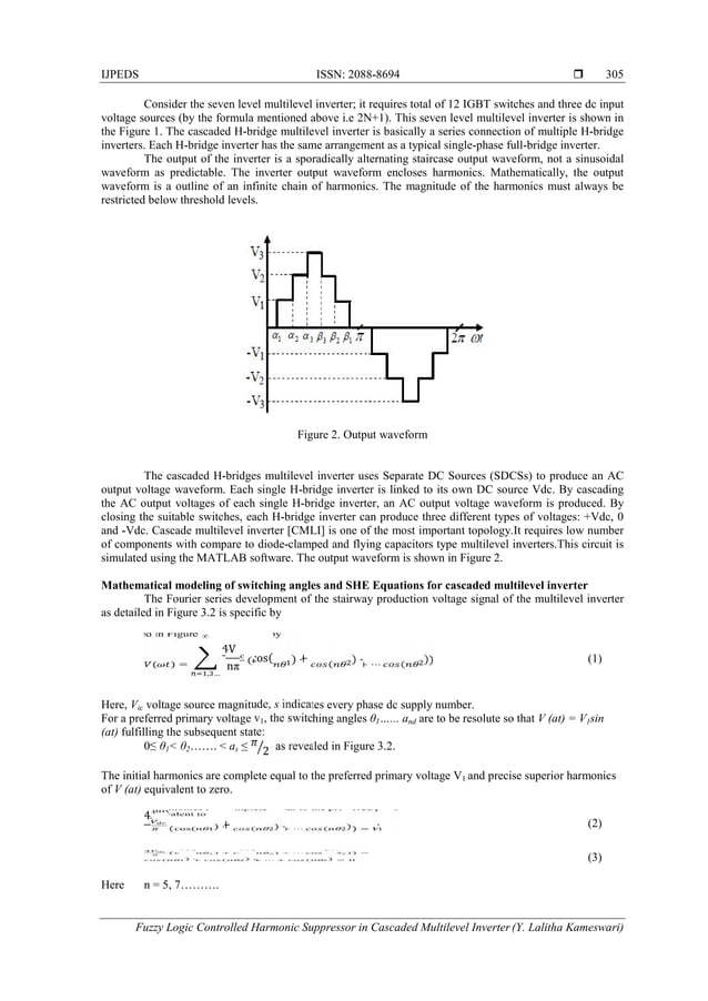 Fuzzy Logic Controlled Harmonic Suppressor in Cascaded Multilevel Inverter | PDF