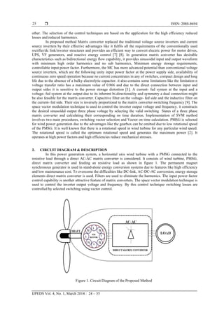 Space Vector Modulation Based Direct Matrix Converter for Stand-Alone ...