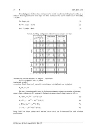 Space Vector Modulation Based Direct Matrix Converter for Stand-Alone ...