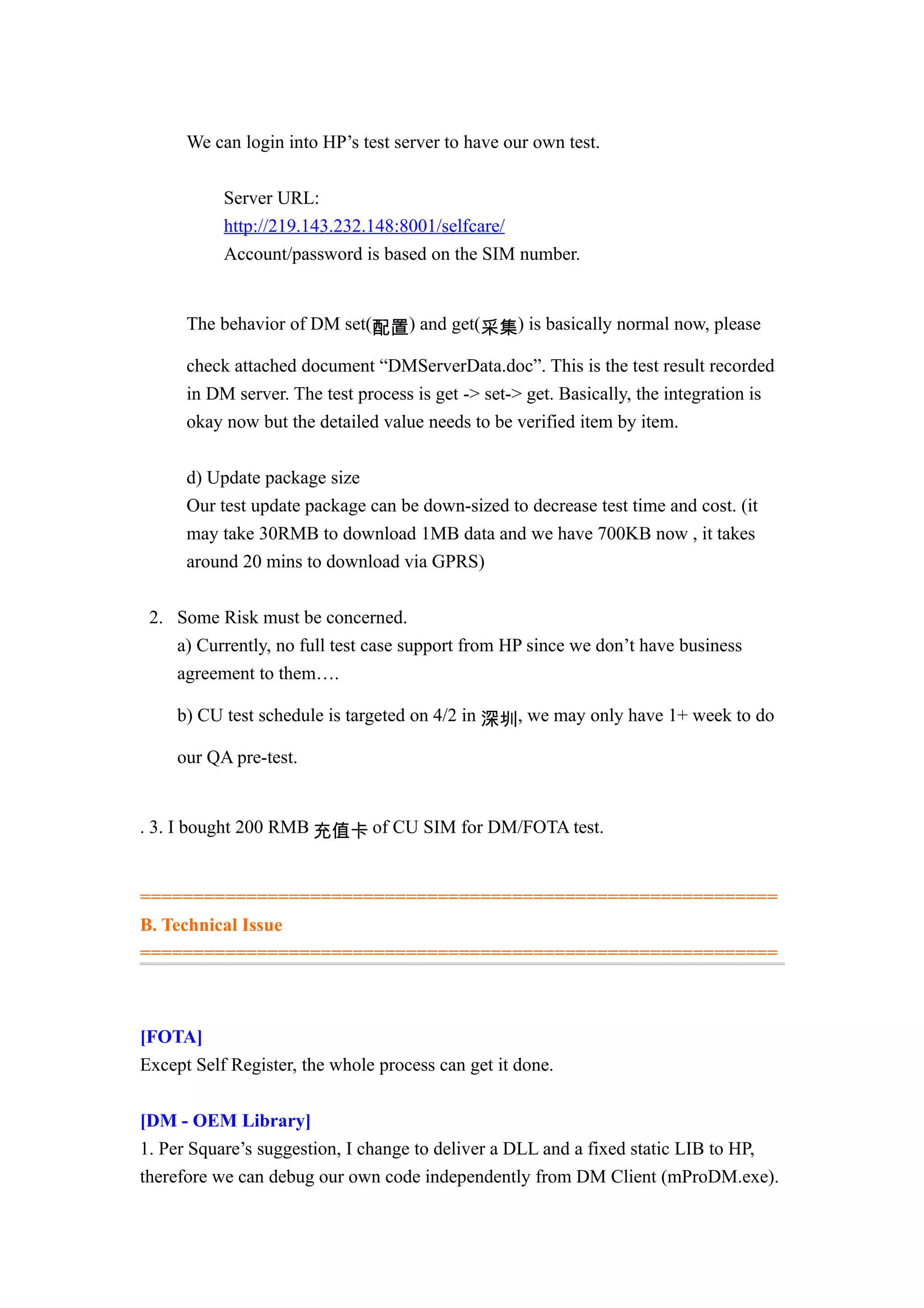 OMA DM UI & Report | DOC