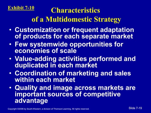 Chapter 7 Global strategy | PPT | Large Business | Business