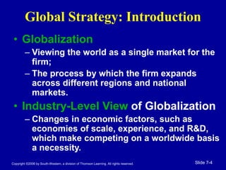 Chapter 7 Global strategy | PPT