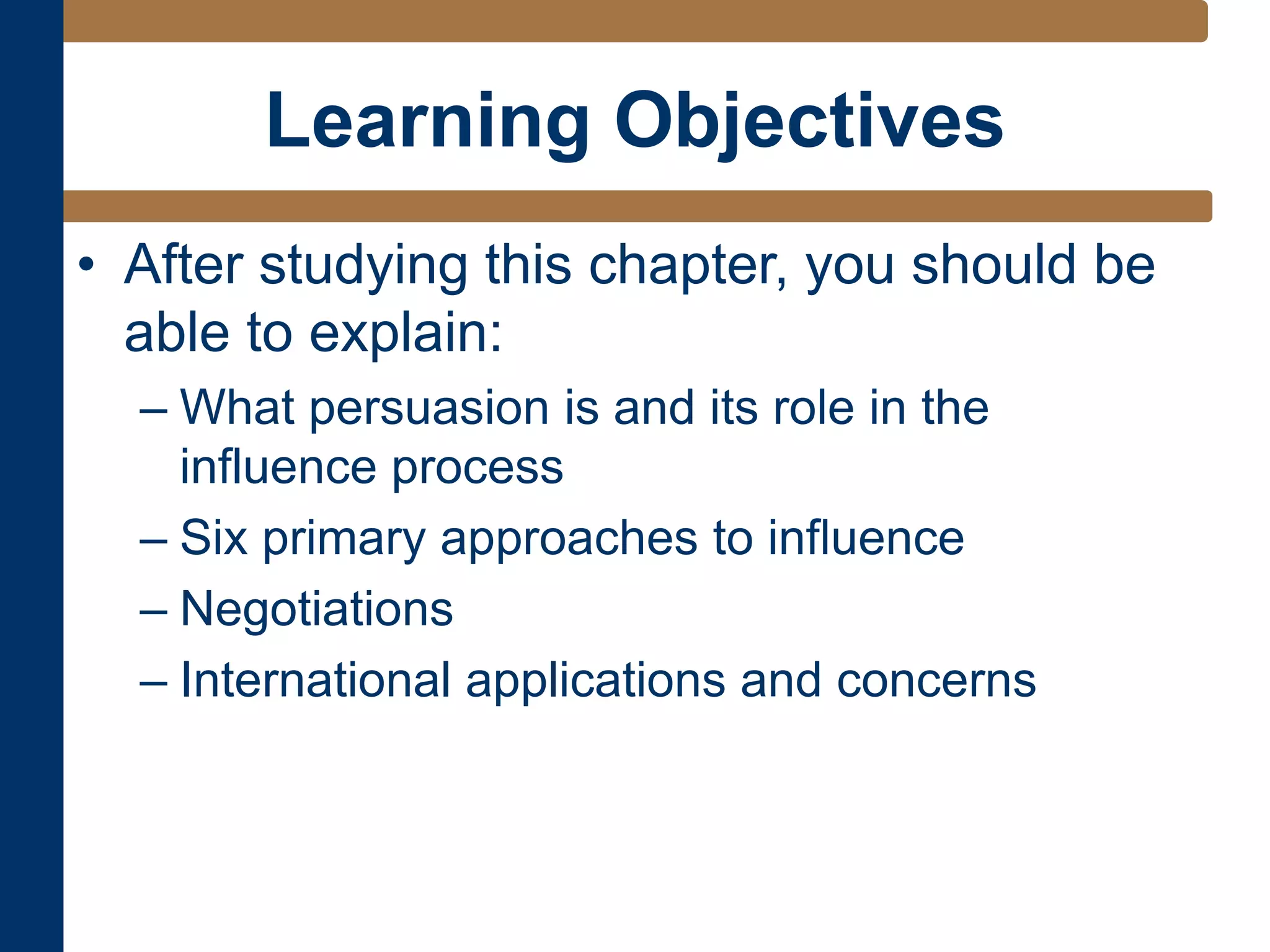 Influence and Negotiation | PPT