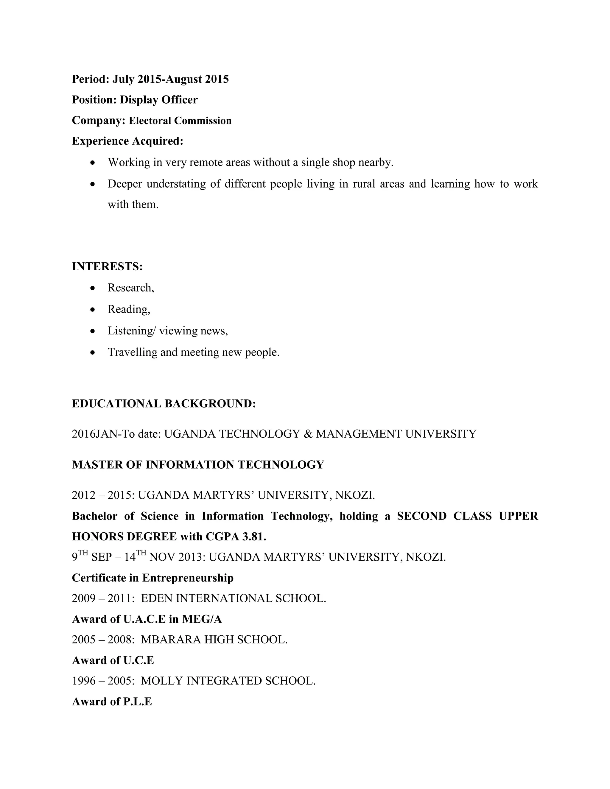 Ahamya William's CV | PDF